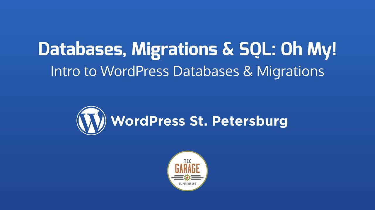 Databases Migrations And Sql Oh My Intro To Wordpress Databases And Migrations Youtube 3768