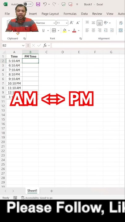 Convert Time Between AM & PM #exceltips #excel #exceltutorial #exceltricks #excelshorts - YouTube