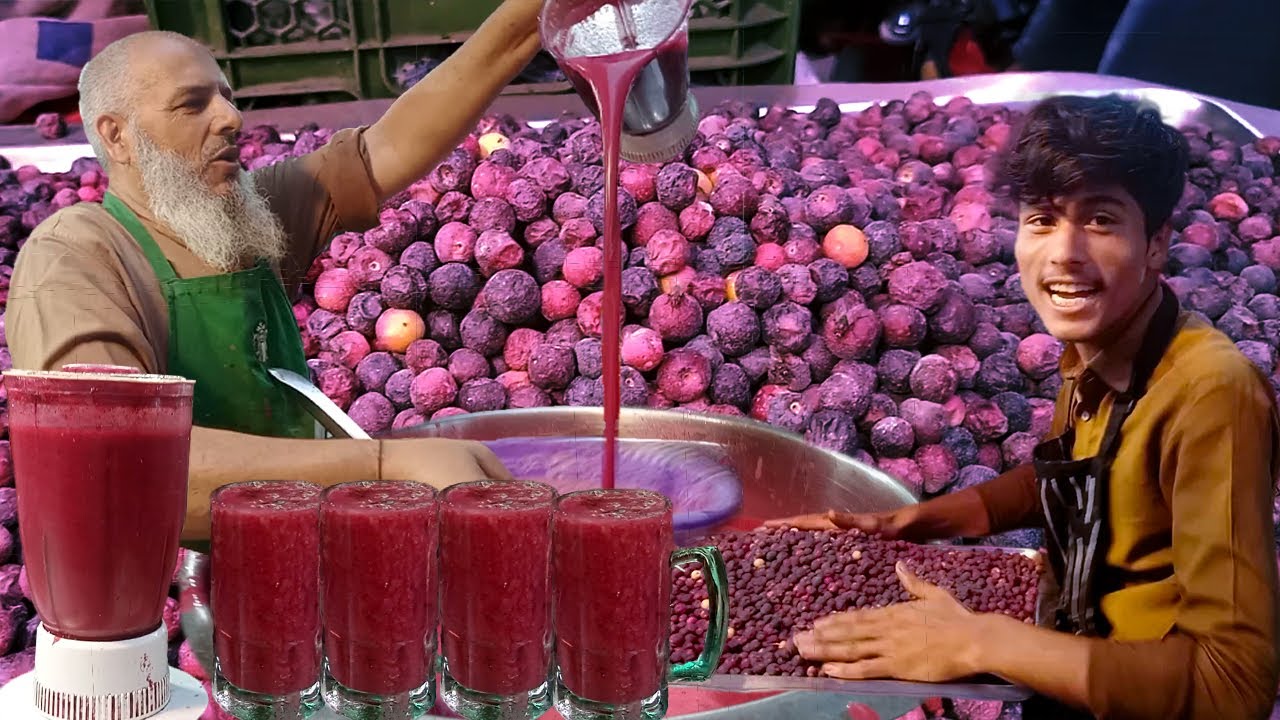 Mashoor Falsa Juice | Old Man Making Phalsa Juice | Kharadar Karachi ...