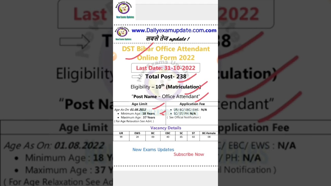 DST Bihar Karyalay Parchari Notification 2022 | DST Bihar Recruitment ...