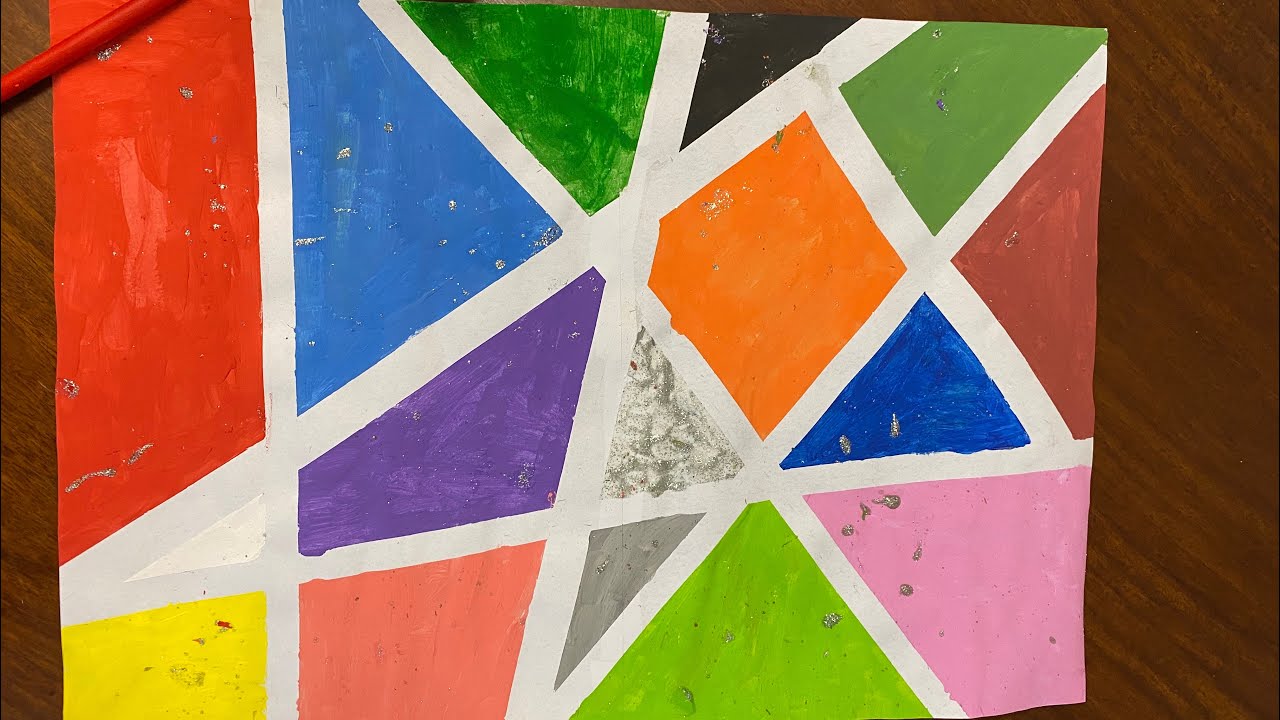 DIY Geometric Art .Multicoloured activity.easy and fun activity for ...