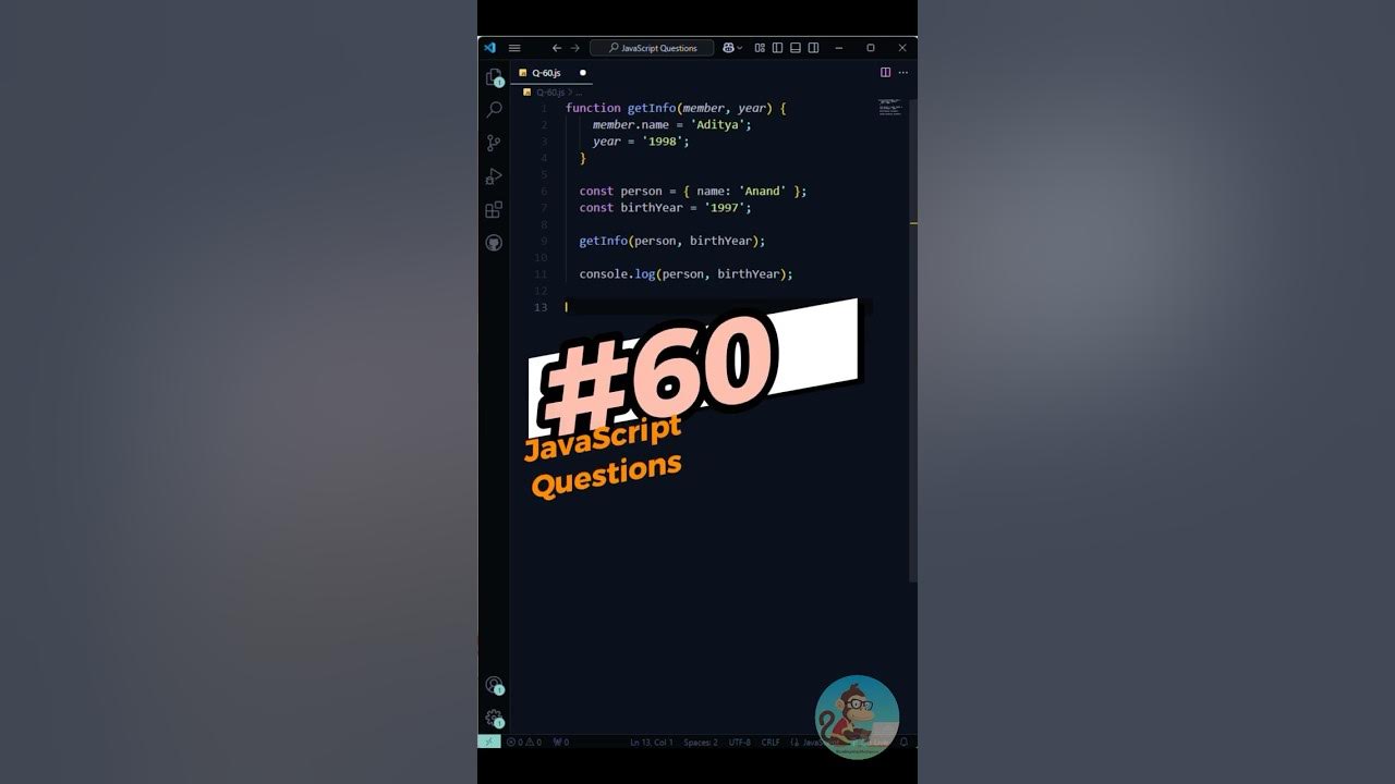 Q60 : JavaScript Questions Series #coding #webdevelopment #codingsimplifiedspace # ...