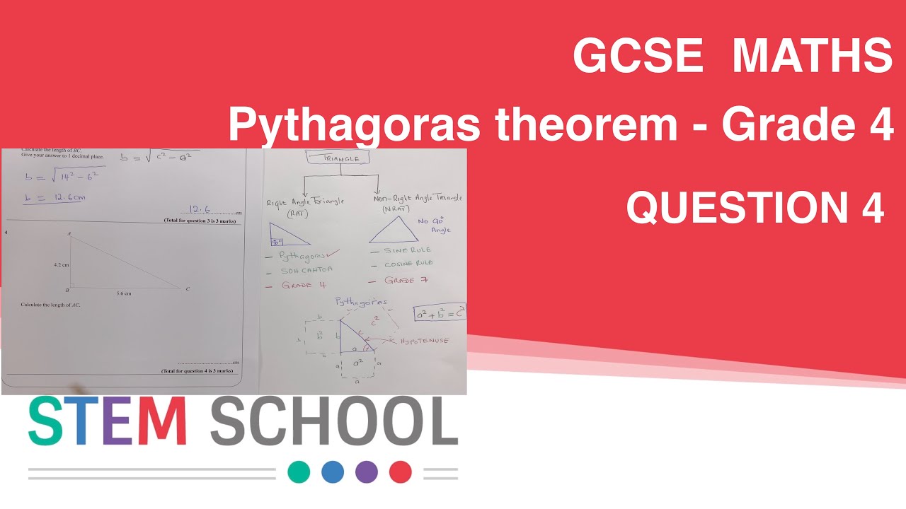 GCSE MATHS - Pythagoras Theorem - Grade 4 - Question - 4 - YouTube