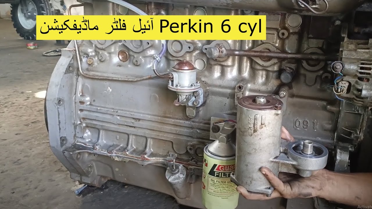 Oil Filter Modification in Perkins 6 Cylinder Engine - YouTube