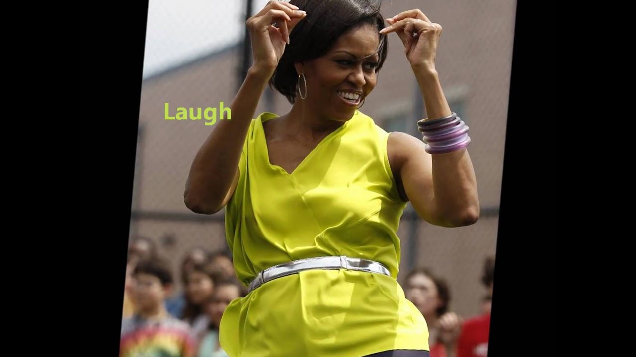 Michelle Obama Dancing at DC school - Doing the Dougie - YouTube