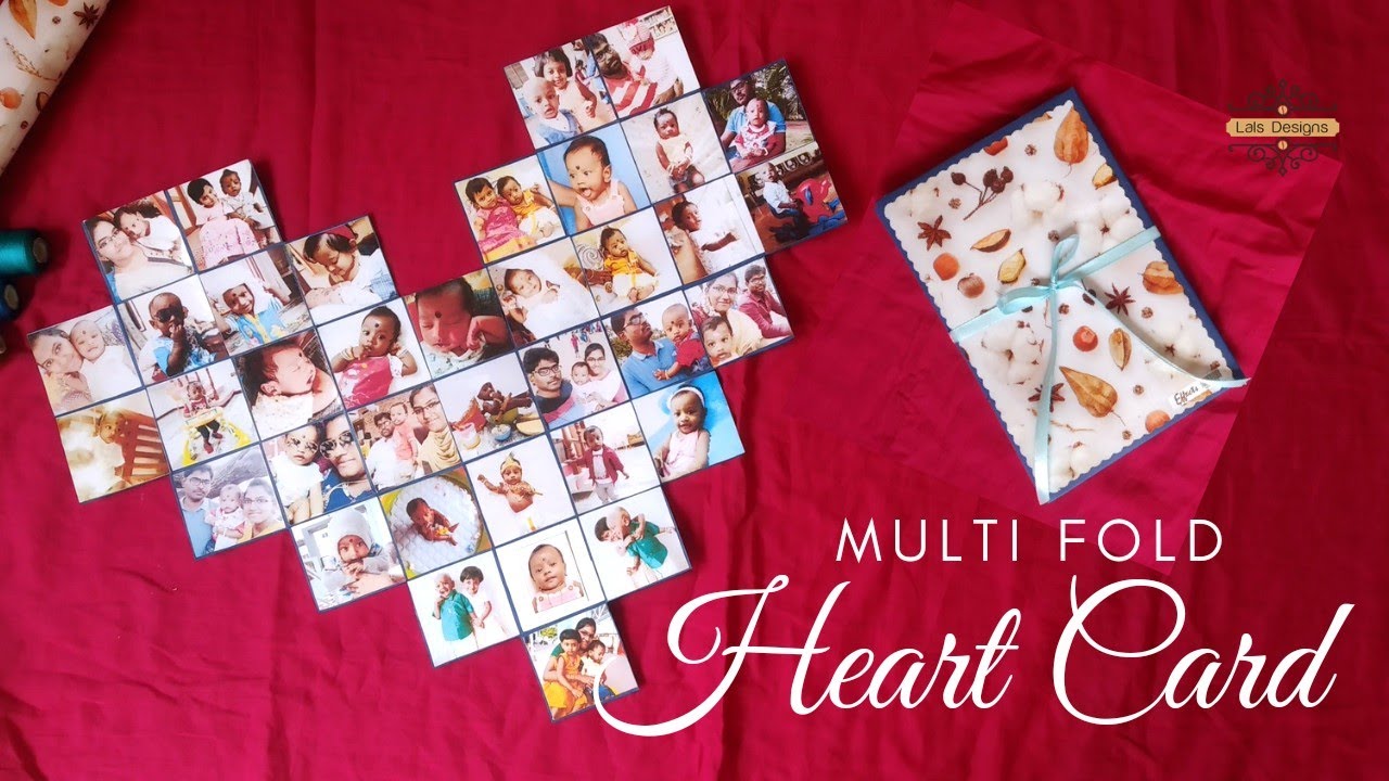 Heart Shape Photo Collage DIY | How to make Multi Fold Heart Shape ...