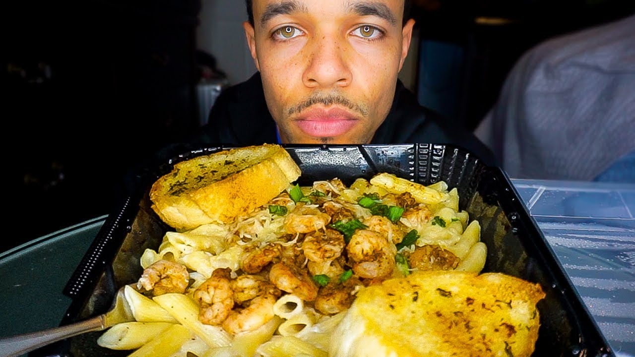 ASMR PASTA MUKBANG CHEESY CREAMY ALFREDO | Savage EATING SHOW SOUNDS ...