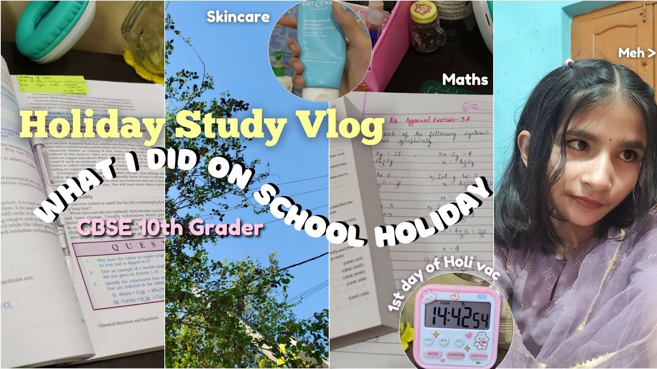 *School Holiday* Study Vlog 🖇️| CBSE 10th grader | What I did on a ...