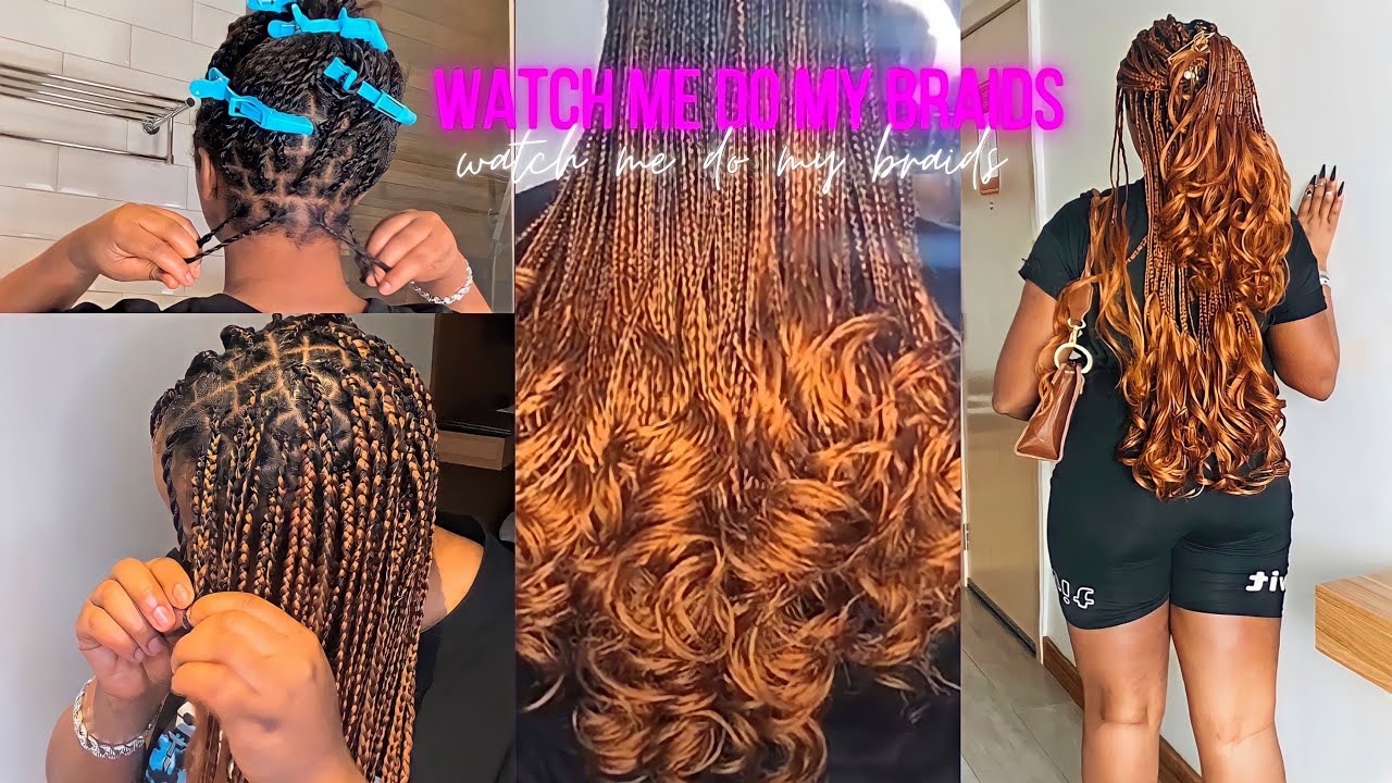 𝗪𝗮𝘁𝗰𝗵 𝗠𝗲 𝗗𝗼 French Curls Braids On MySelf | 😍Knotless Braids 🍂| - YouTube
