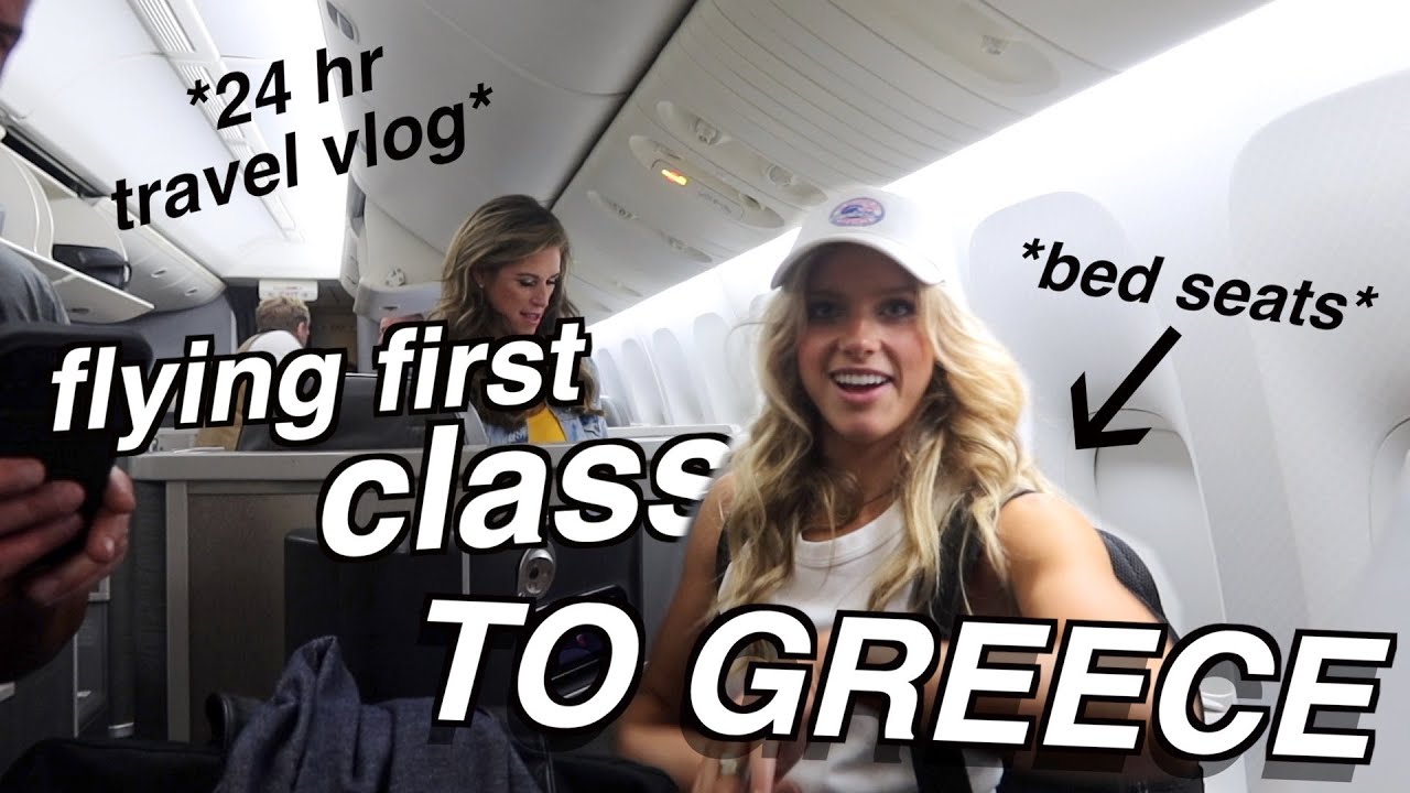 flying first class to GREECE! *24 hour airport vlog* - YouTube