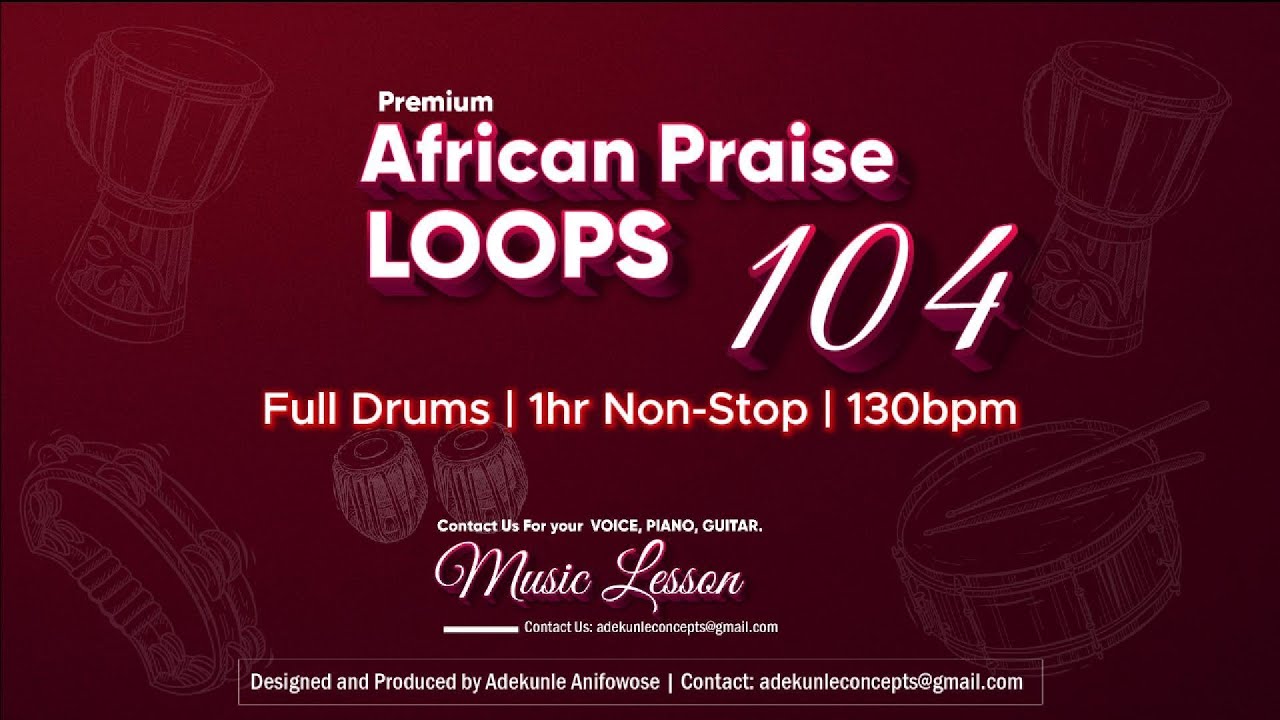 African Praise Loop 104 | Full drums with fills and rolls | - YouTube