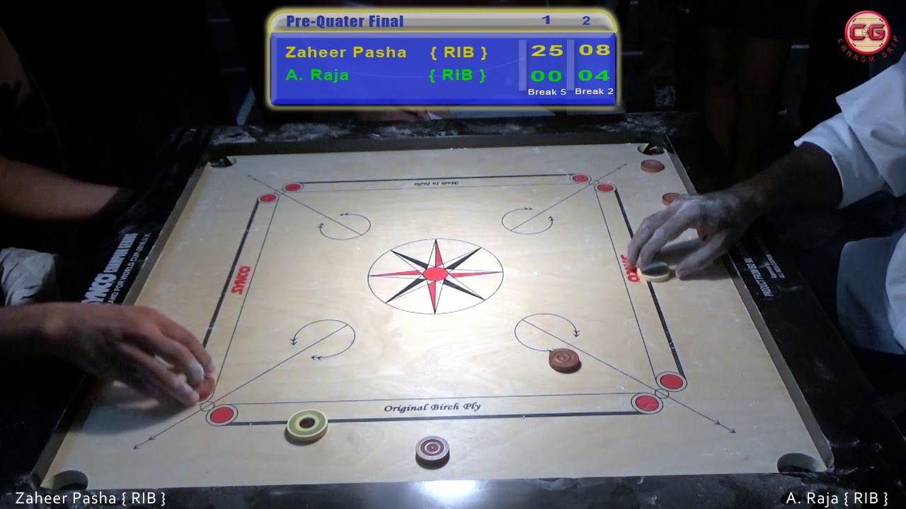 Per-QF Set 2 Zaheer Pasha Vs A. Raja 32th Annual Karnataka State Carrom ...