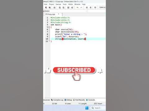 Copy String in C | String Program #shorts #coding #cprogramming #viral - YouTube