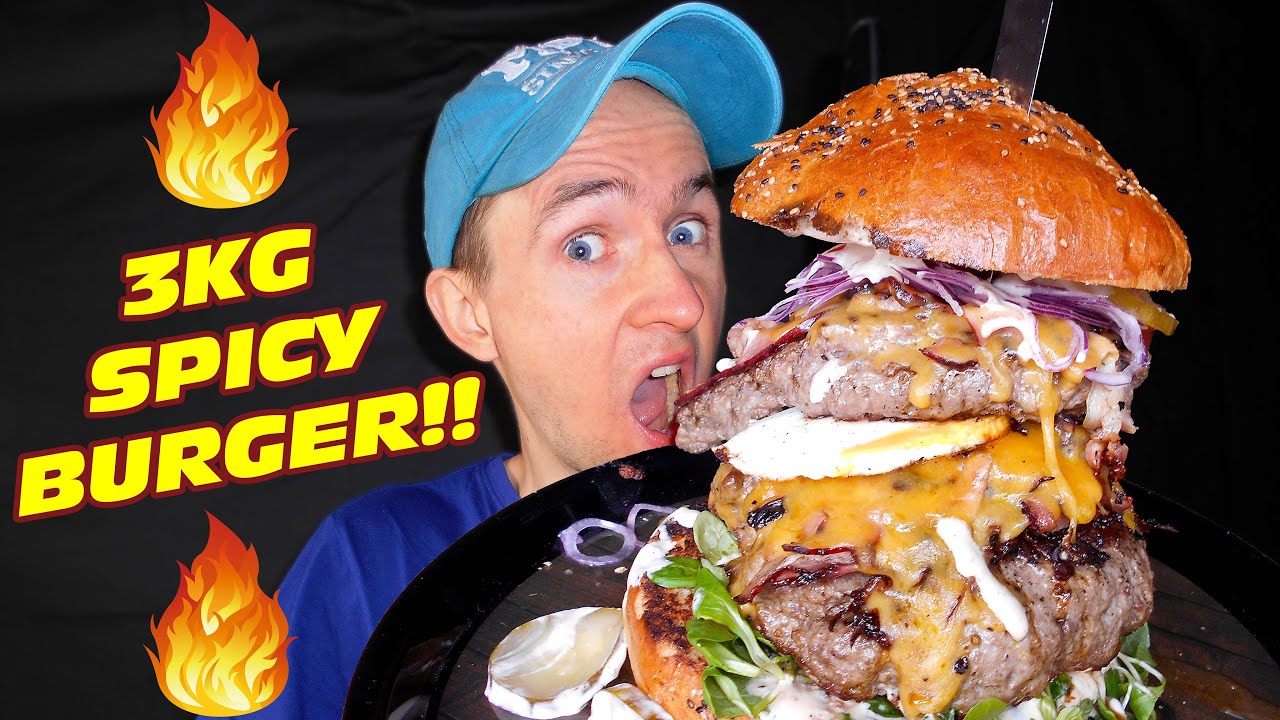 Massive Spicy Burger Challenge at Chilli Festival! | Real Eating Speed ...