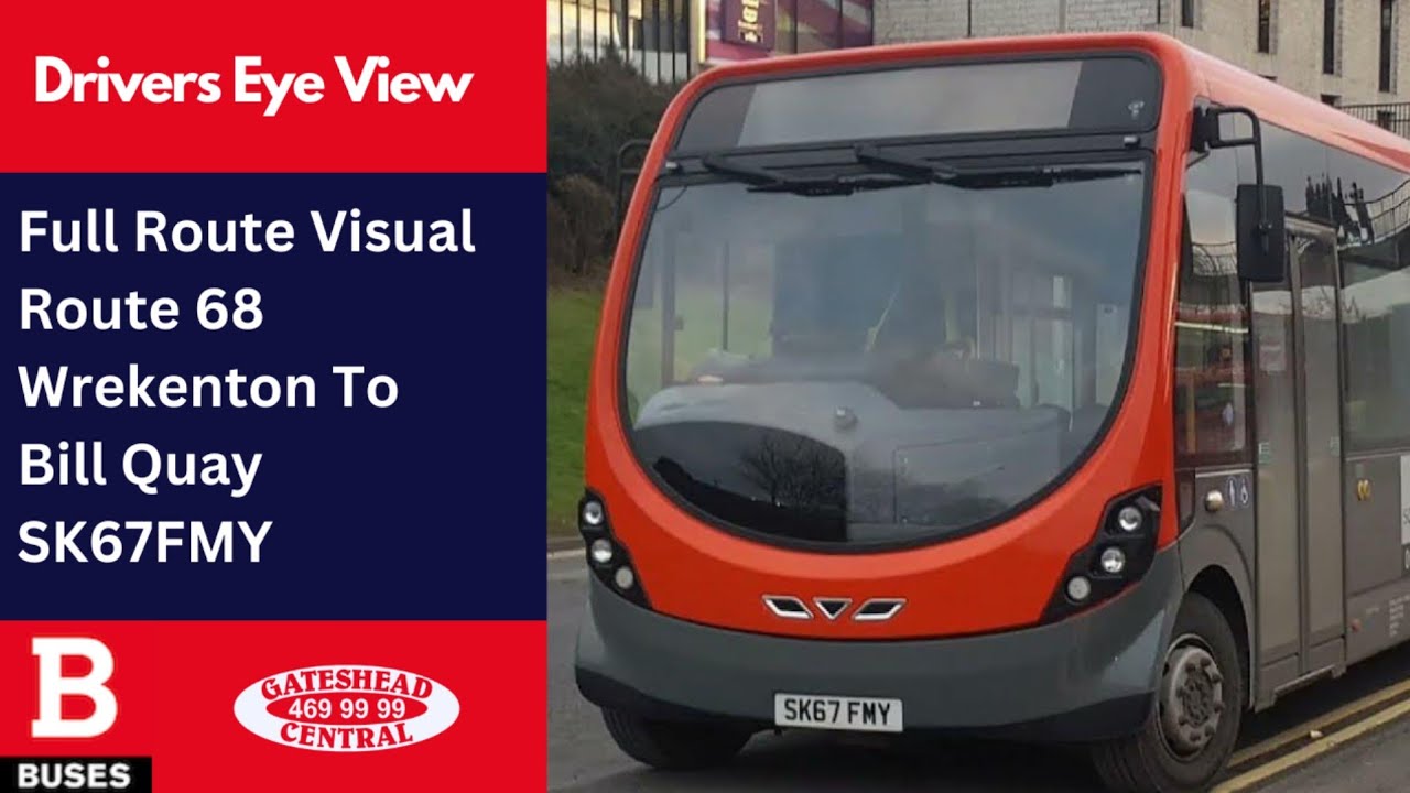 DEV: FULL ROUTE VISUAL | Nexus Bus Route 68 - Wrekenton to Bill Quay ...