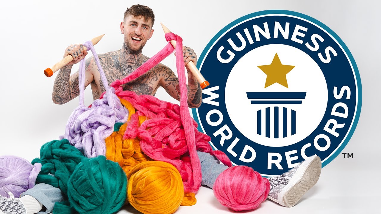 Tattooed Knitter Completes 24 Hour Knitting Marathon - Guinness World ...