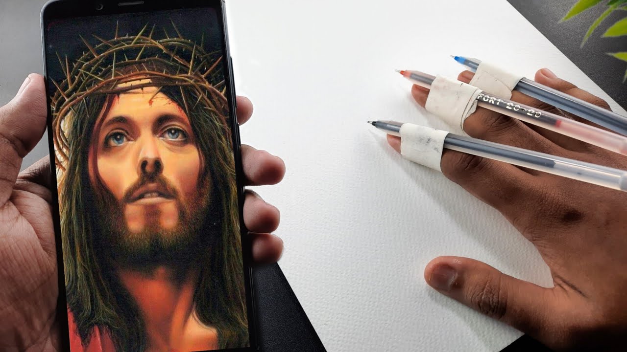Jesus Christ Drawing, Scribble Art, Christmas drawing, 🎄 - YouTube
