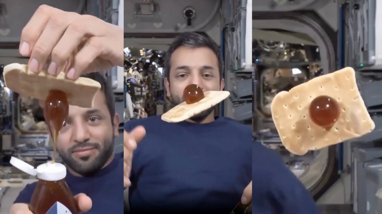 Astronaut, bread and honey in space - YouTube