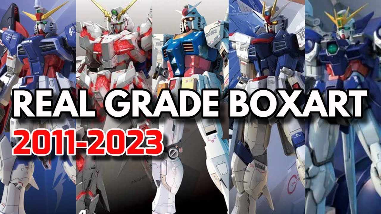 Every BoxArt from 1/144 Real Grade Gunpla kits so Far (2011-2023) - YouTube