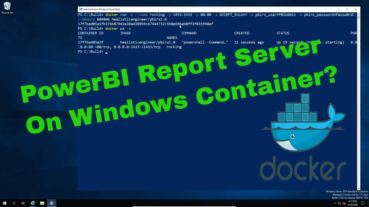 PowerBi Report Server on Docker - YouTube