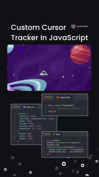 Custom Cursor Tracker Made With Javascript Javascript Follow Mouse Effect 👩💻 Youtube