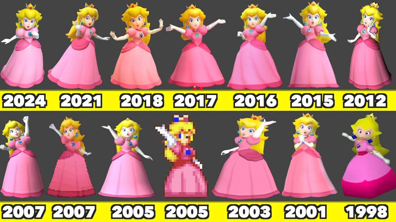 Evolution of Princess Peach Winning Animation Game Graphics In Mario ...