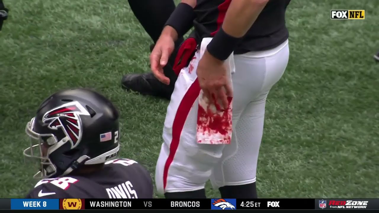 Matt Ryan Threw INT After Getting His Hand Cleated - YouTube
