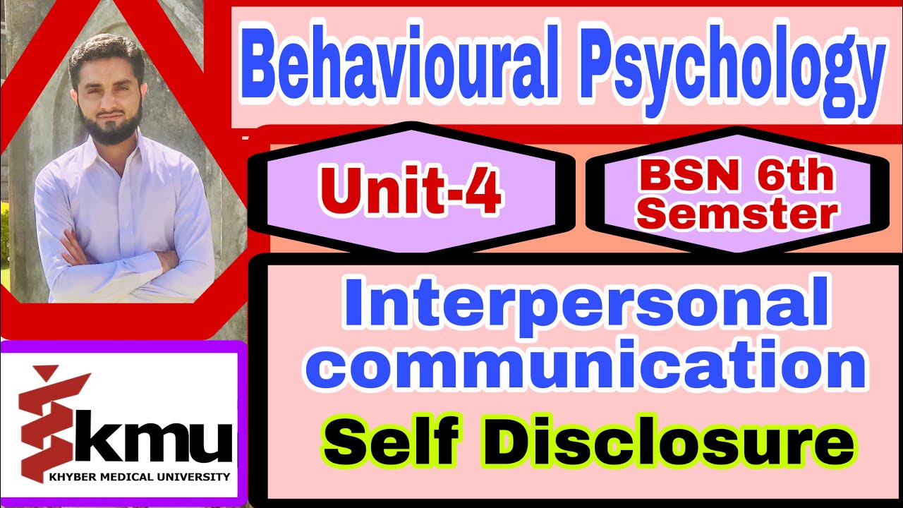 Inter Personal Communication/Self Disclosure{Unit-4}Behavioural ...
