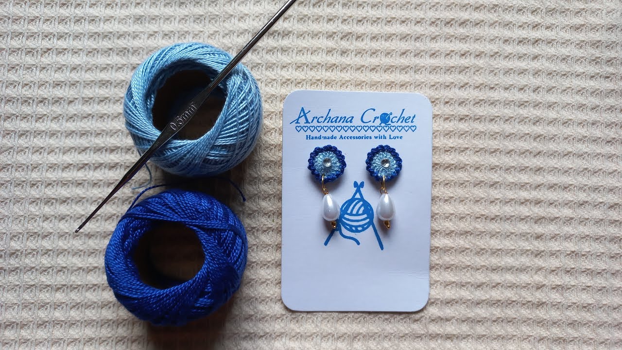 Easy DIY: Crochet Round Stud Earrings Tutorial | #crochettutorial - YouTube