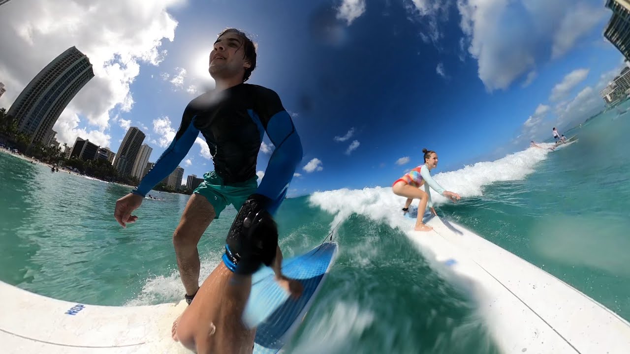 SURFING AT WAIKIKI BEACH - YouTube