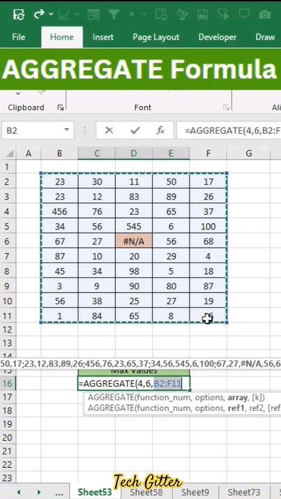 AGGREGATE Formula in Excel - YouTube