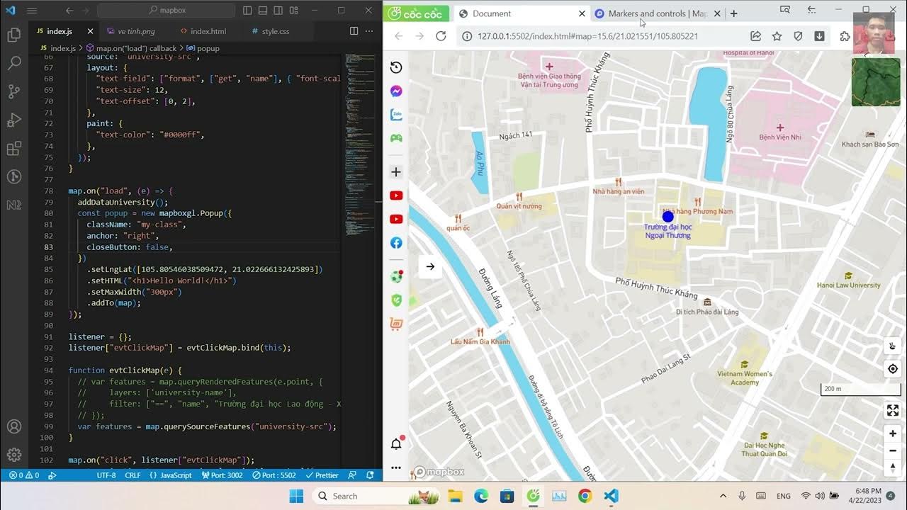 #13. Popup mapbox GL js - YouTube