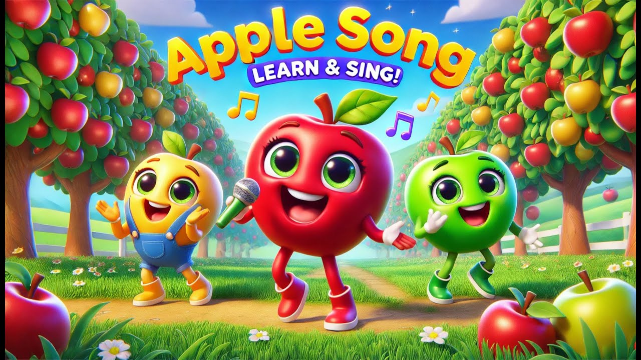 🍏 Fun Apple Song for Kids! Crunchy, Juicy & Healthy | Learn with Music ...