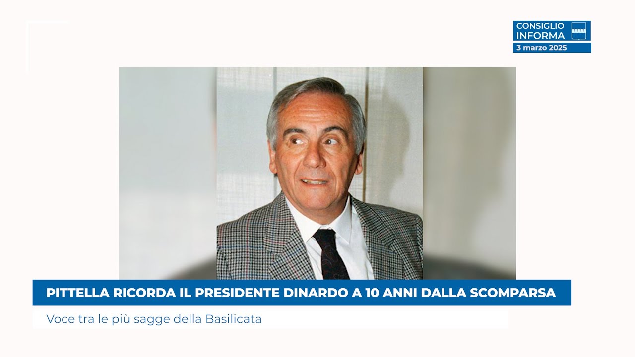 PITTELLA RICORDA IL PRESIDENTE DINARDO A 10 ANNI DALLA SCOMPARSA - YouTube