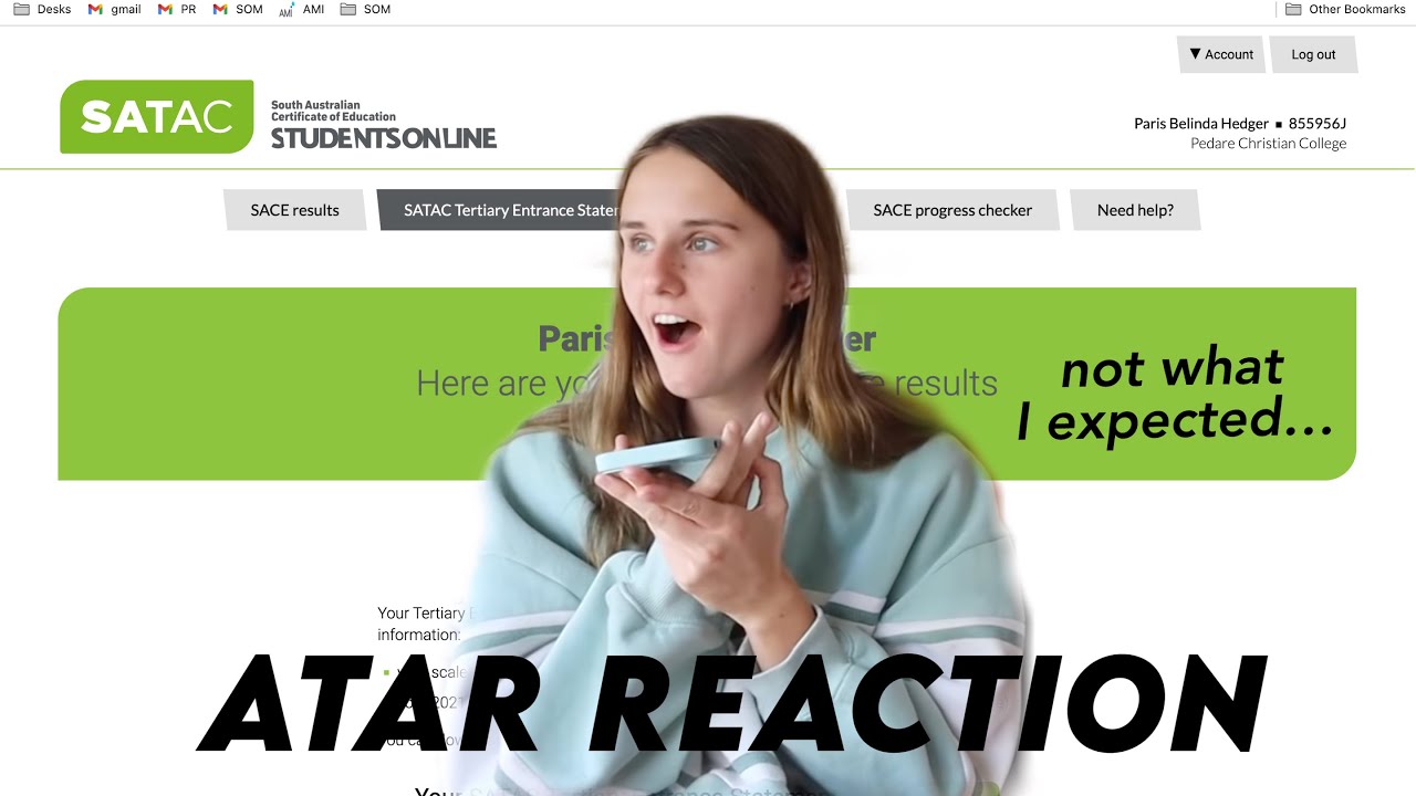 ATAR REACTION 2021!! (Final School Results SACE) - YouTube