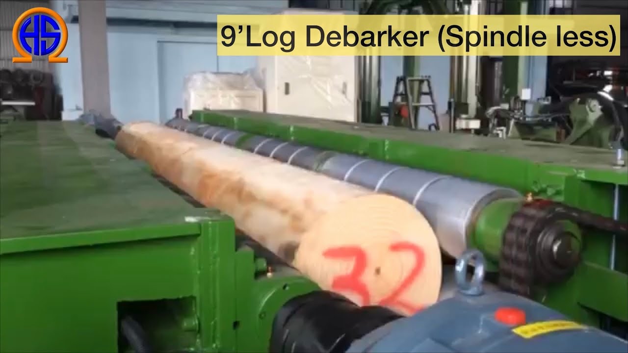9' Log Debarker | Debarking | Peeling Machine | Rotary Spindle less ...