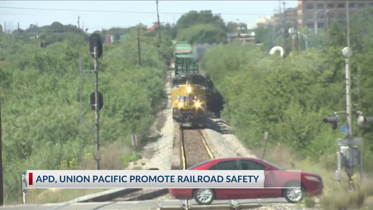 APD, DPS and Union pacific team up for train crossing awarness - YouTube