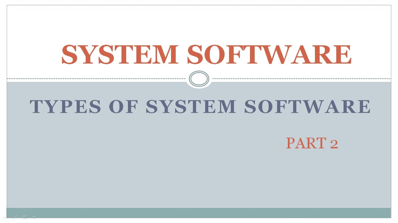 System Software Introduction To System Software Chapter1 Part2 Types Of System Software Introduction To System Software Chapter1 Part2 Types Of