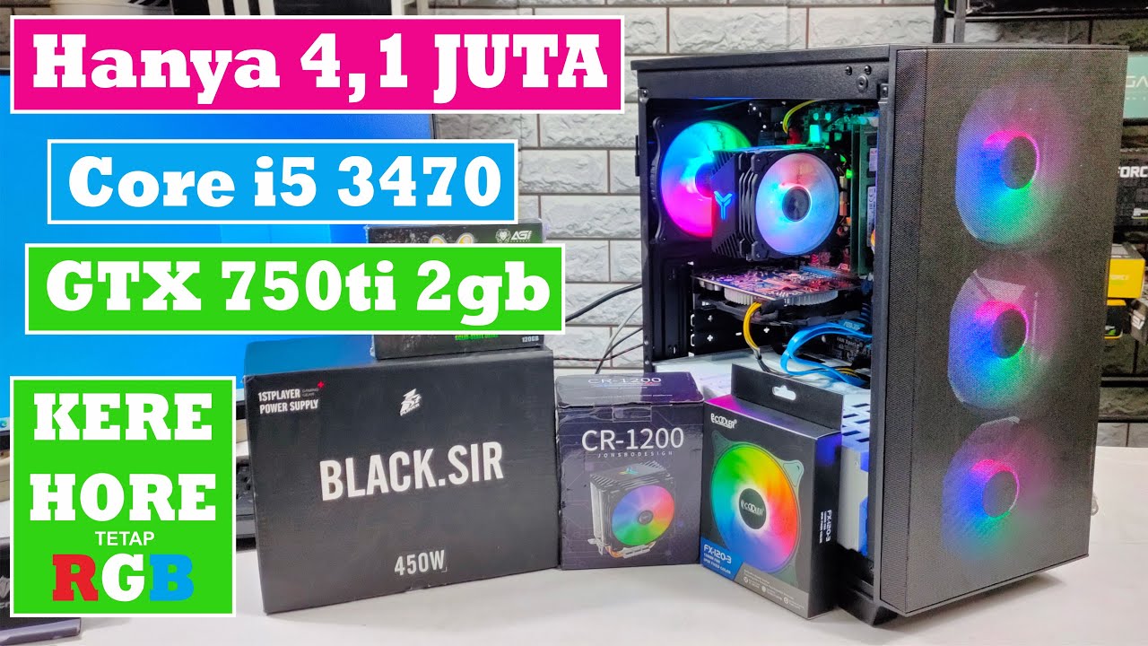 Rakit PC Core i5 3470 + GTX 750ti Gigabyte Gaming RGB - YouTube