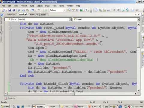 oledb - vb.net with ms access , ms access data base with vb.net - YouTube