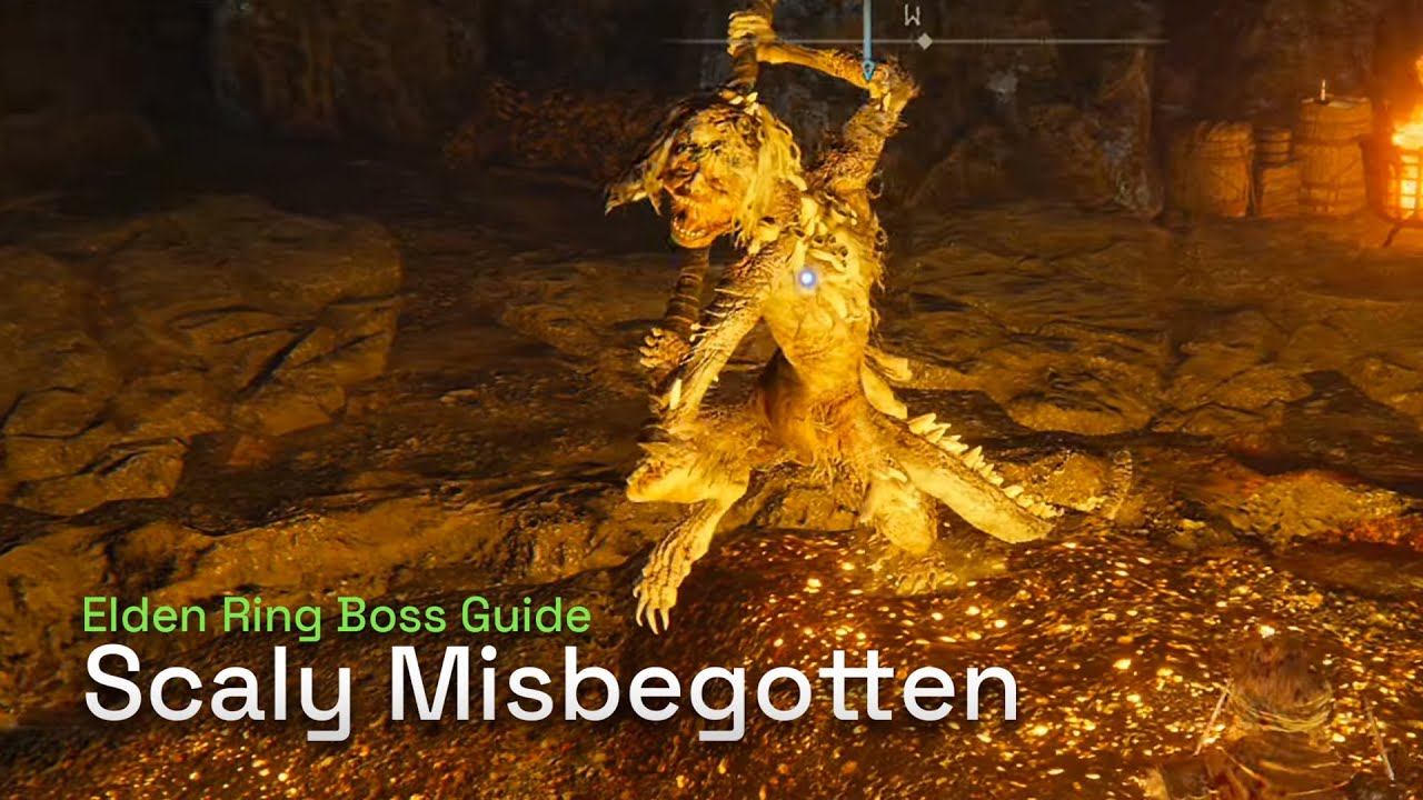 How To Defeat Scaly Misbegotten - Elden Ring Boss Gameplay Guide - YouTube