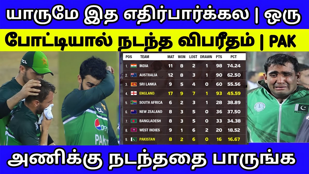 யாருமே இத எதிர்பார்க்கல | ஒத்த போட்டியால் கடைசிக்கு வந்த PAK | Table ...