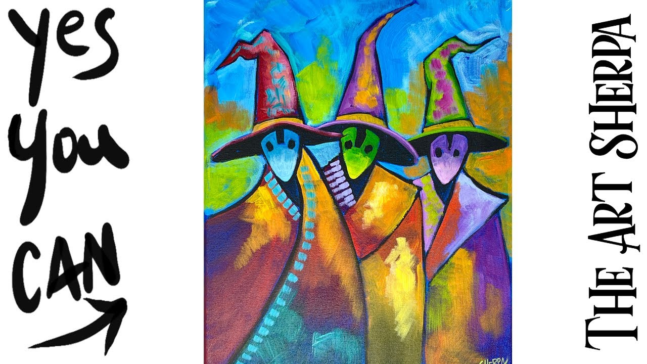 Abstract witches 🌟🎨 How to Draw and Paint tutorial for Beginners 13 ...
