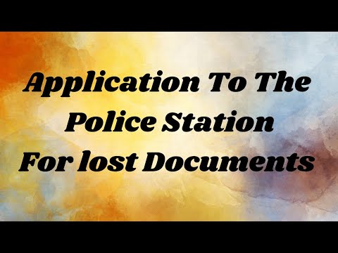 Application to the Police station for lost Documents || complaint ...