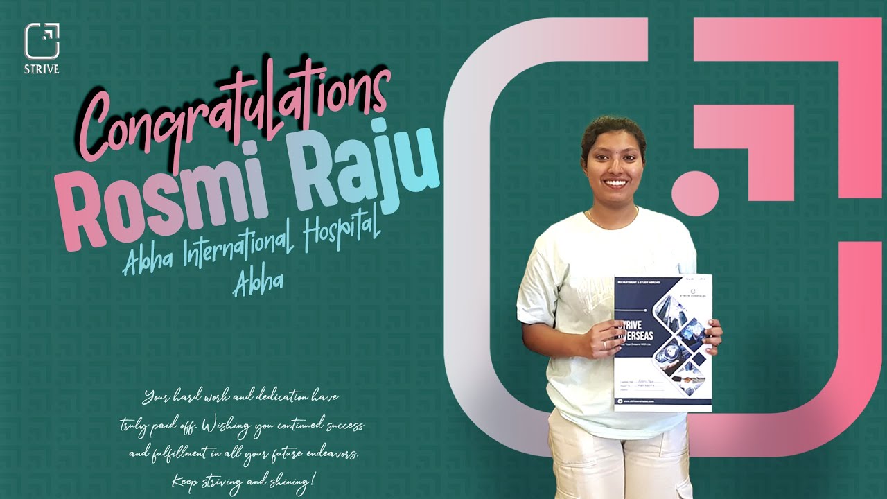 Congratulations ⁠Rosmi Raju on Your New Nursing Job in Saudi Arabia ...