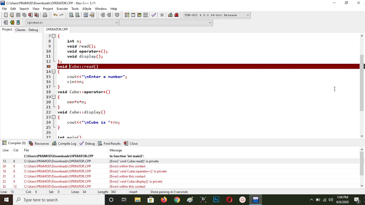Unary operator - Cube of a number using + | Class exercise problem ...