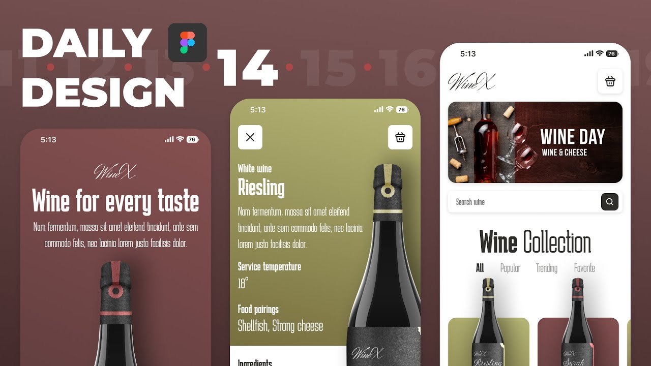 Wine Store Mobile App Design | UI UX Design | Figma Tutorial - YouTube