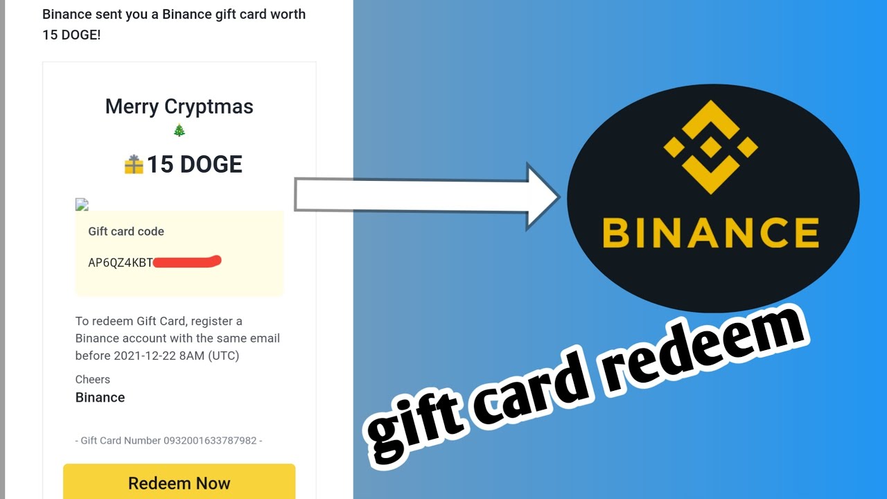 binance gift card redeem || how to deposit dogecoin in binance - YouTube