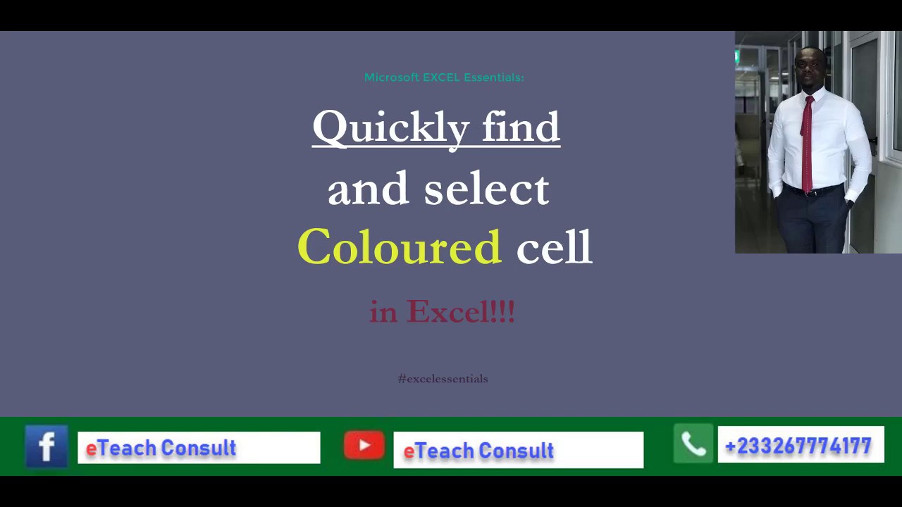 Quickly Find And Select Coloured Cells In excel YouTube Quickly Find And Select Coloured Cells In excel YouTube