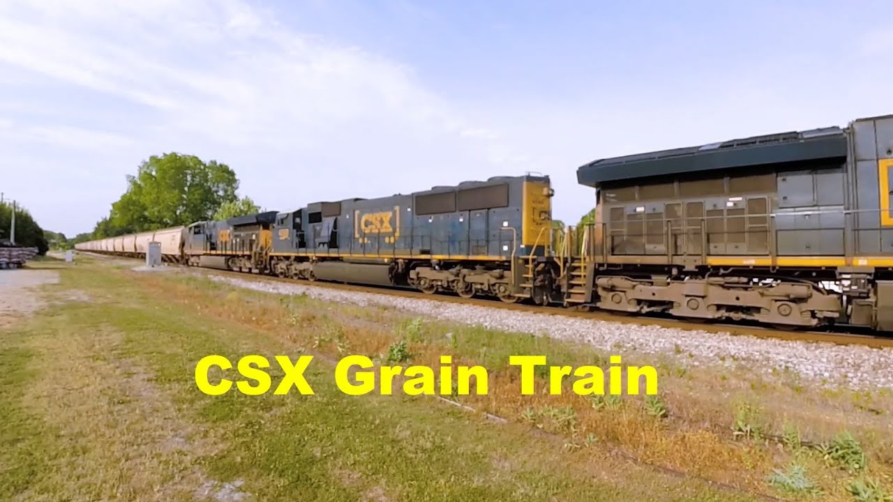CSX Grain Train with 3264, 4560 and 3323 - YouTube